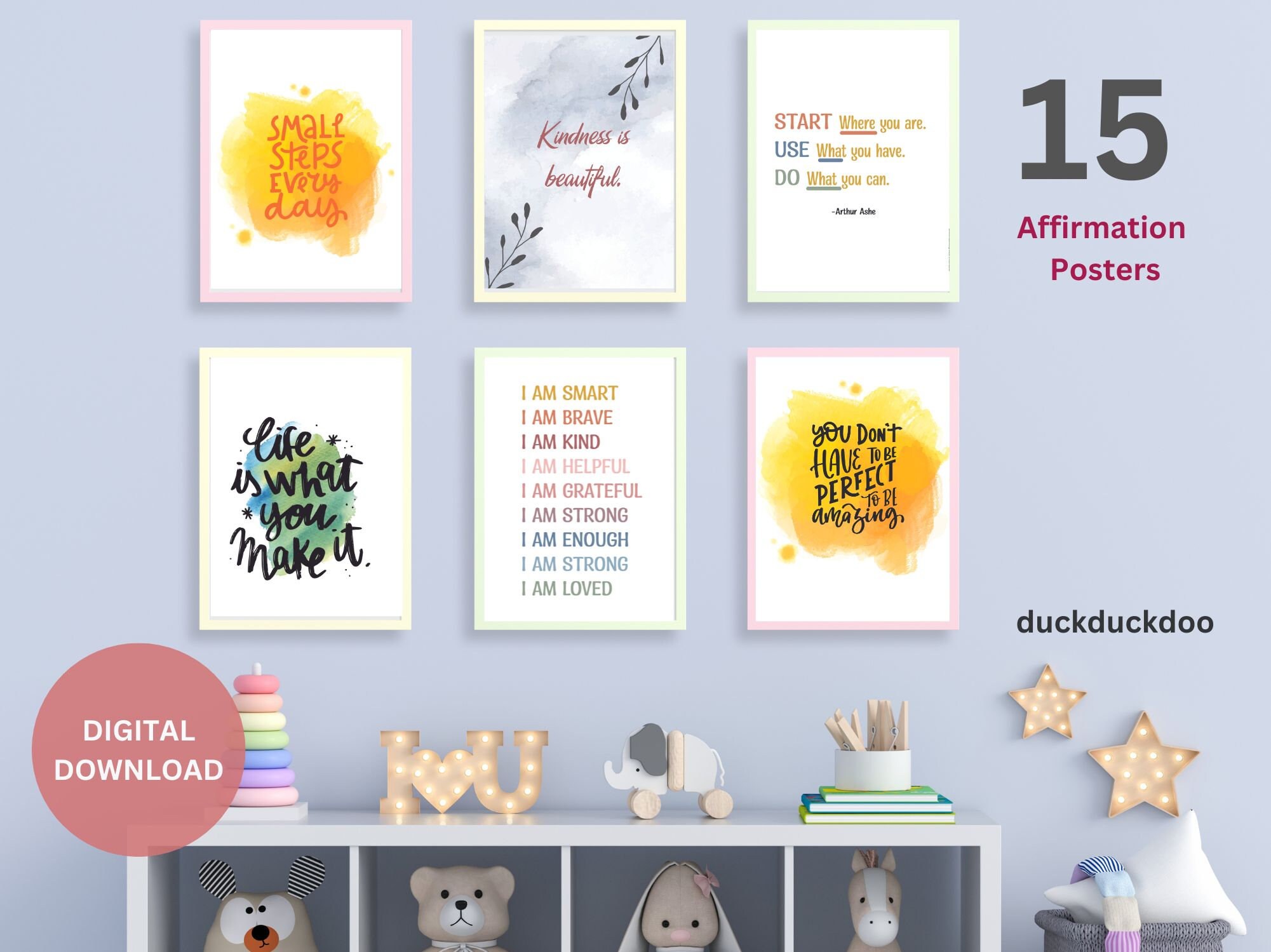 Printable Affirmation Poster Set of 15 Poster Motivational Poster ...
