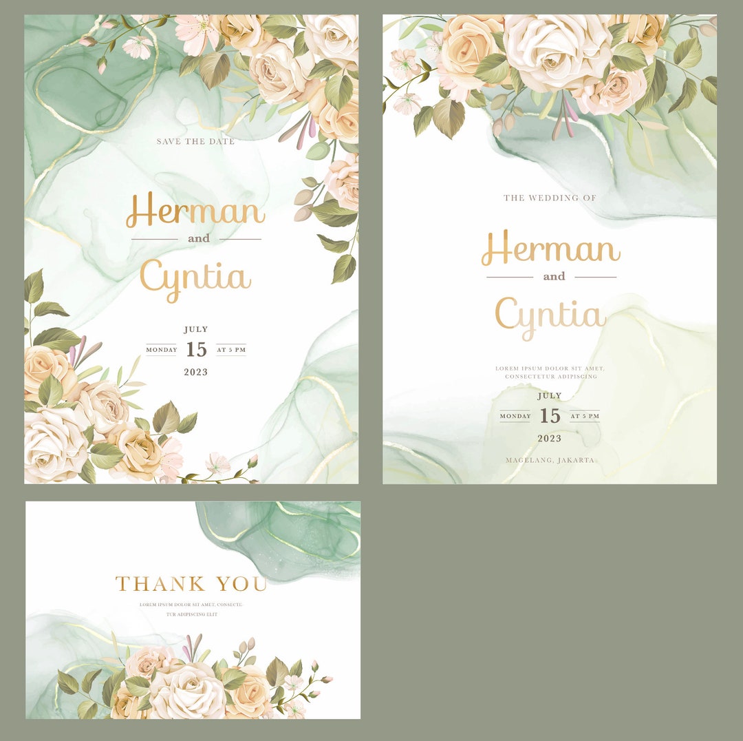 Wedding Invitation Card Digital Printable Card Made-to-order - Etsy