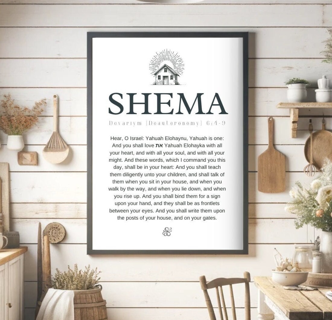 Shema Prayer Poster Devarim 6:4-9 Scripture Art PDF - Etsy