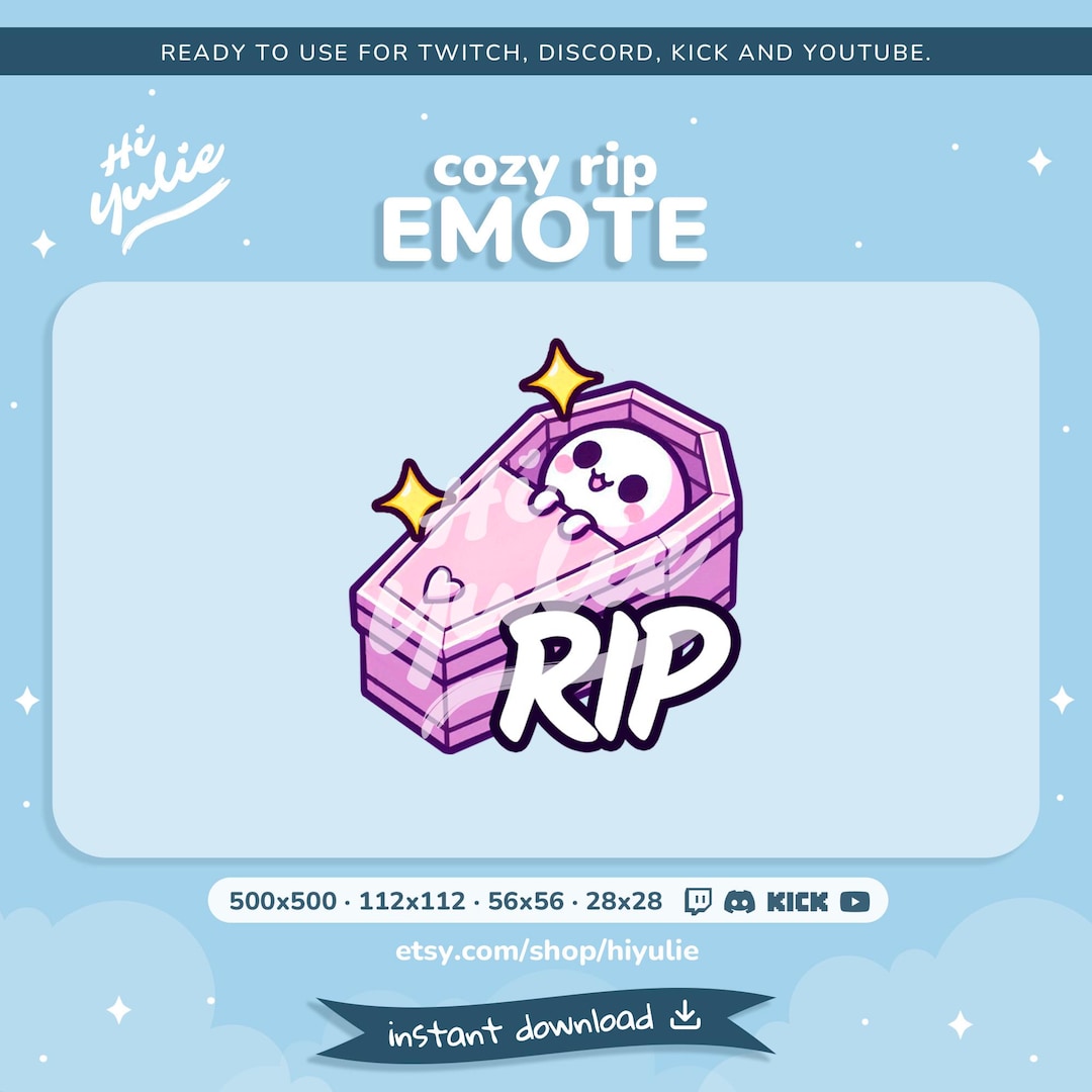 RIP Emote for Twitch, Discord, Kick and Youtube, Funny Spooky Emote ...