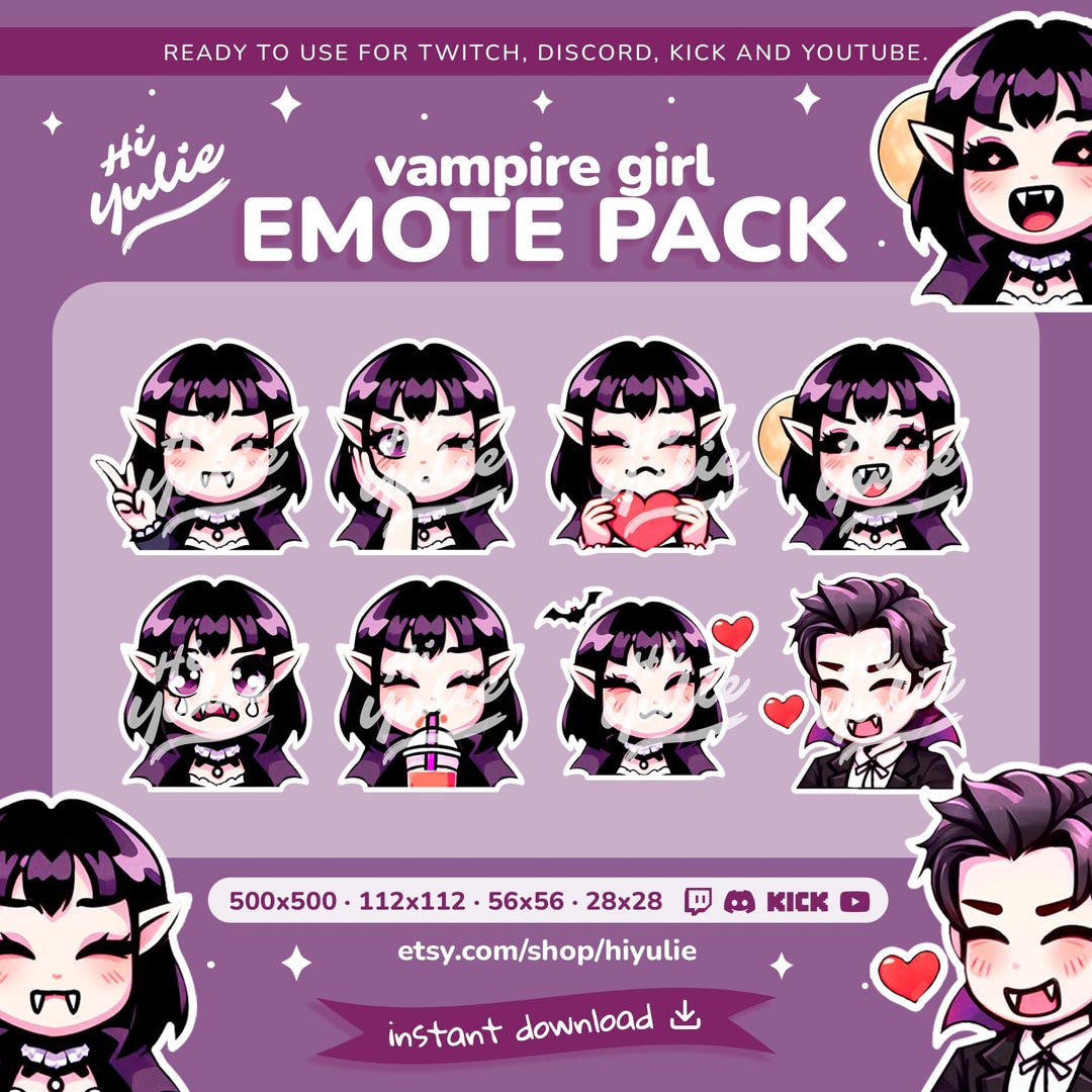 VAMPIRE EMOTES for Twitch, Discord, Kick, and Youtube Streaming - Etsy