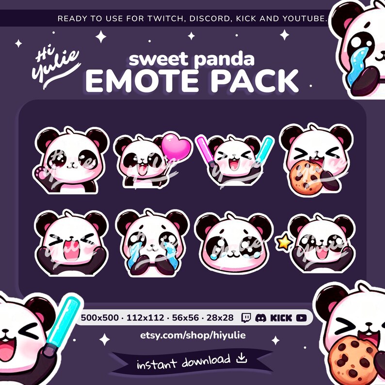 PANDA EMOTES - Twitch, Discord, Youtube Streaming - Panda Greeting ...