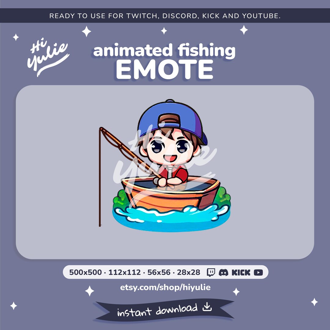 ANIMATED FISHING EMOTE for Twitch, Discord, Kick, and Youtube Streaming ...