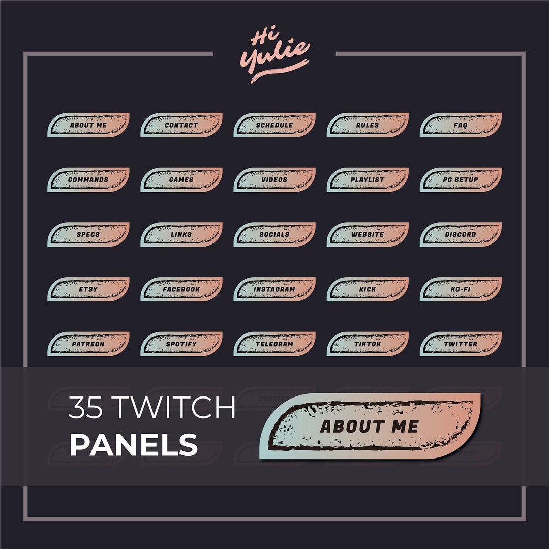 Colorful Stream Panels for Twitch Stream Panels Twitch Panels Set ...