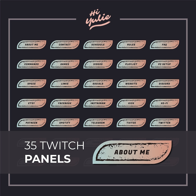 Colorful Stream Panels for Twitch Stream Panels Twitch Panels Set ...