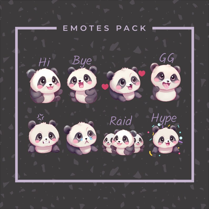 PANDA EMOTES 8 / Cute Panda / Twitch / Discord / Youtube / Streaming ...