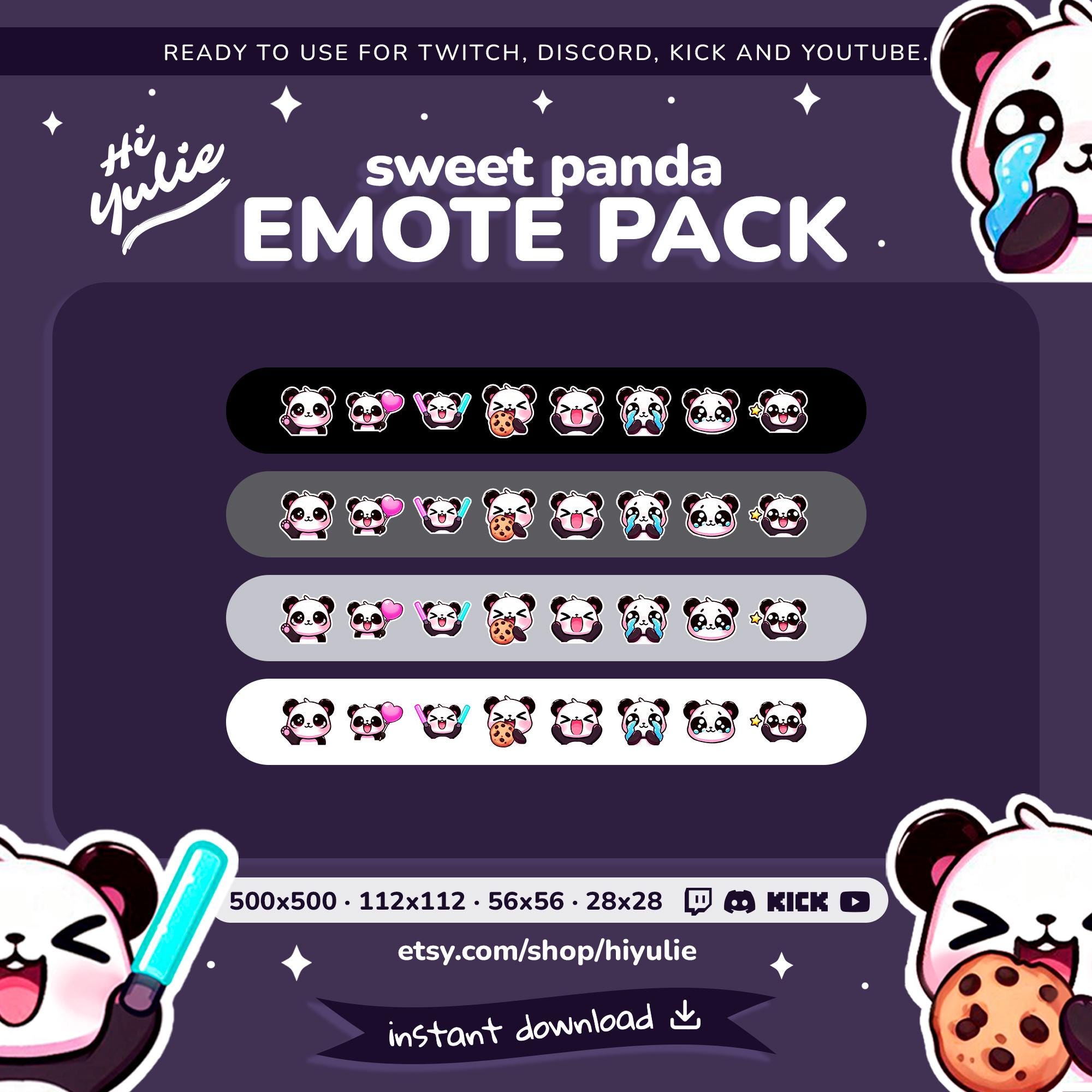PANDA EMOTES - Twitch, Discord, Youtube Streaming - Panda Greeting ...