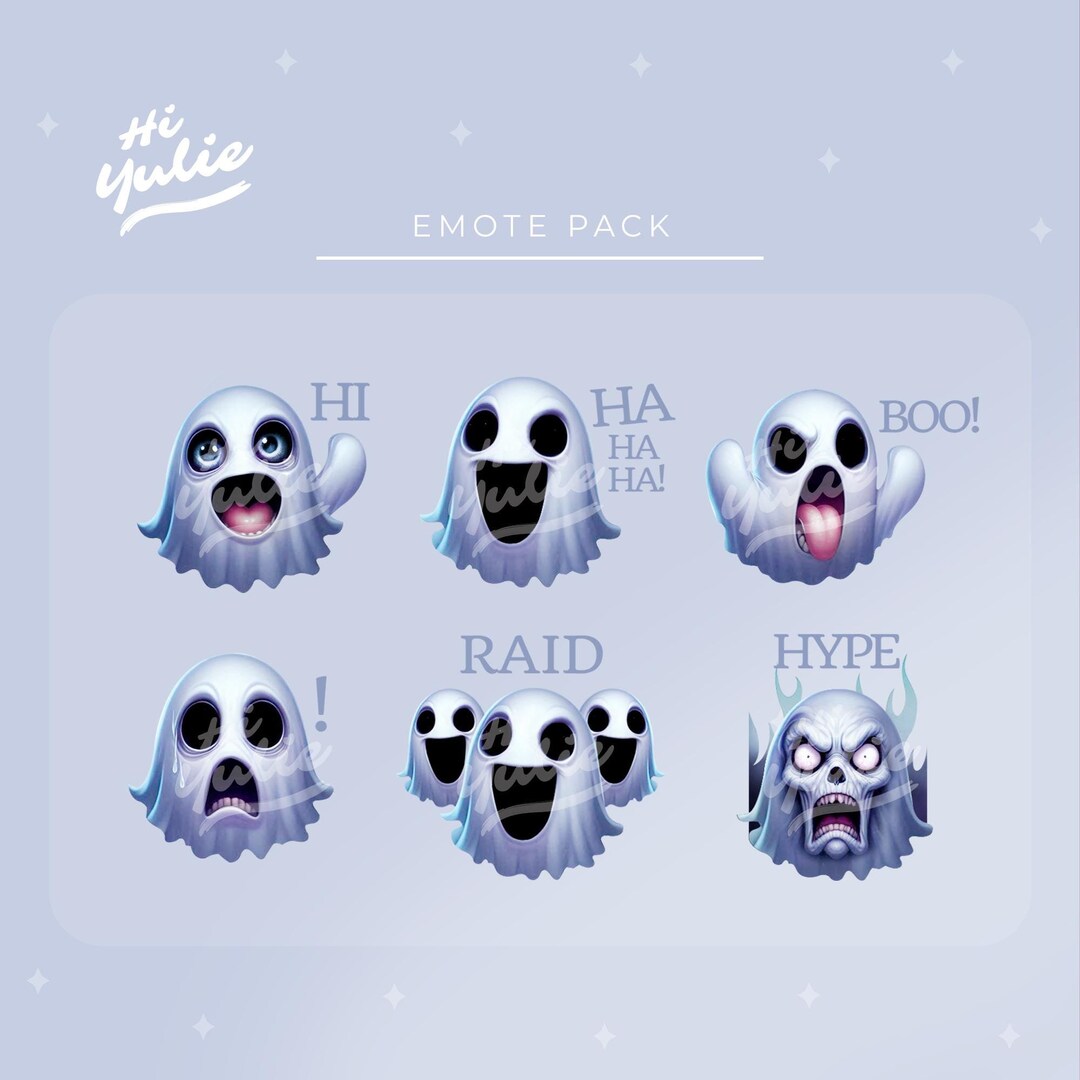 GHOST EMOTES Twitch, Discord, Youtube Streaming Emotes Pack Spooky ...