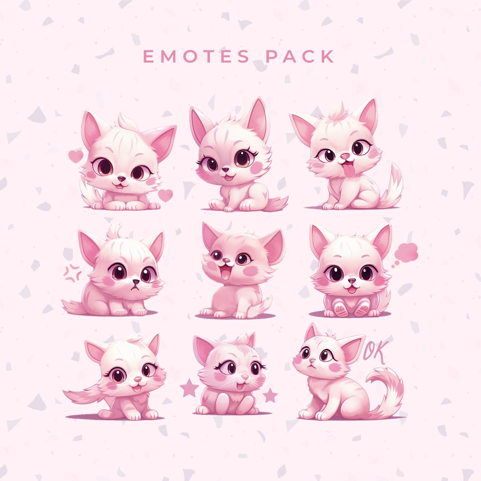 BARBIE'S KITTEN EMOTES 9 / Soft Cute Pink Baby Cat / Twitch / Discord ...
