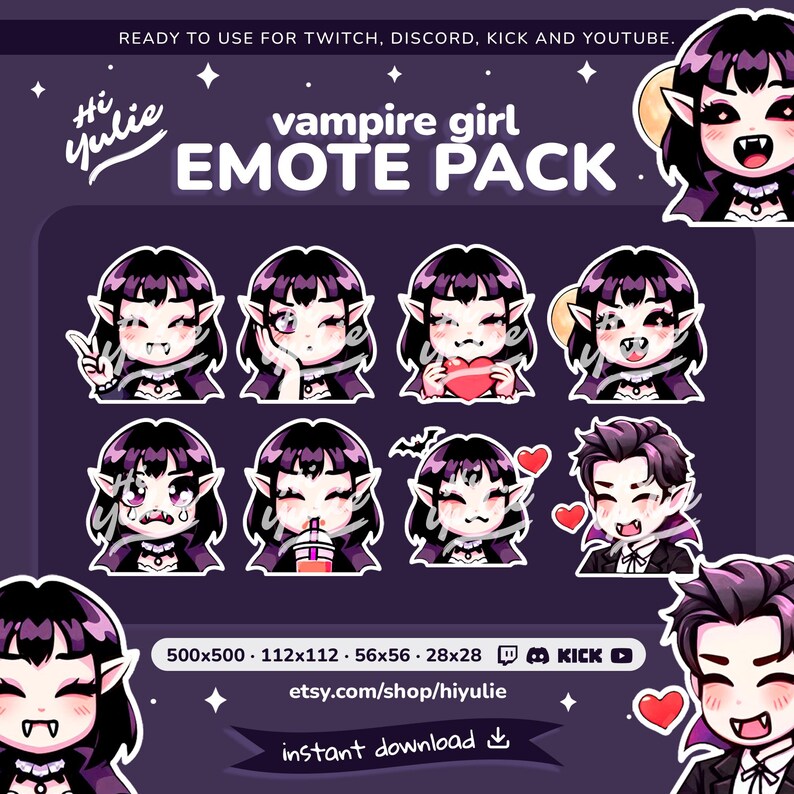 VAMPIRE EMOTES for Twitch, Discord, Kick, and Youtube Streaming - Etsy