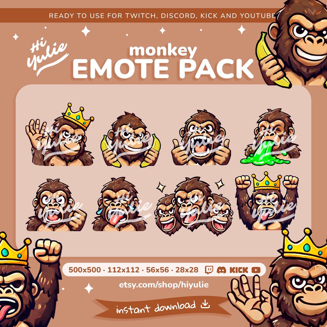 MONKEY KING EMOTES - Twitch, Discord, Youtube Streaming - Monkey ...