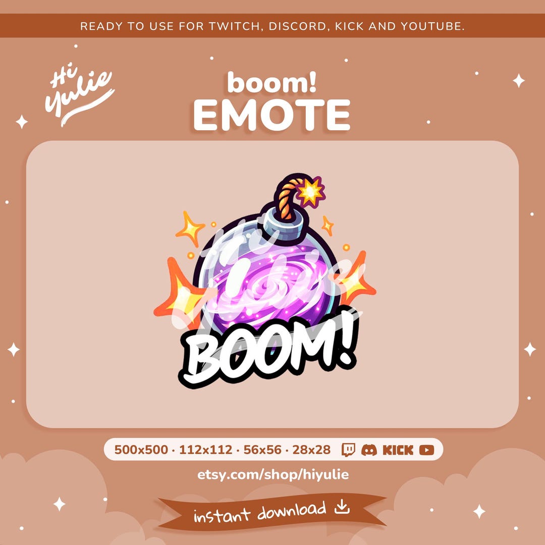 Boom! Crystal Bomb Emote for Twitch, Discord, Youtube (digital Download ...