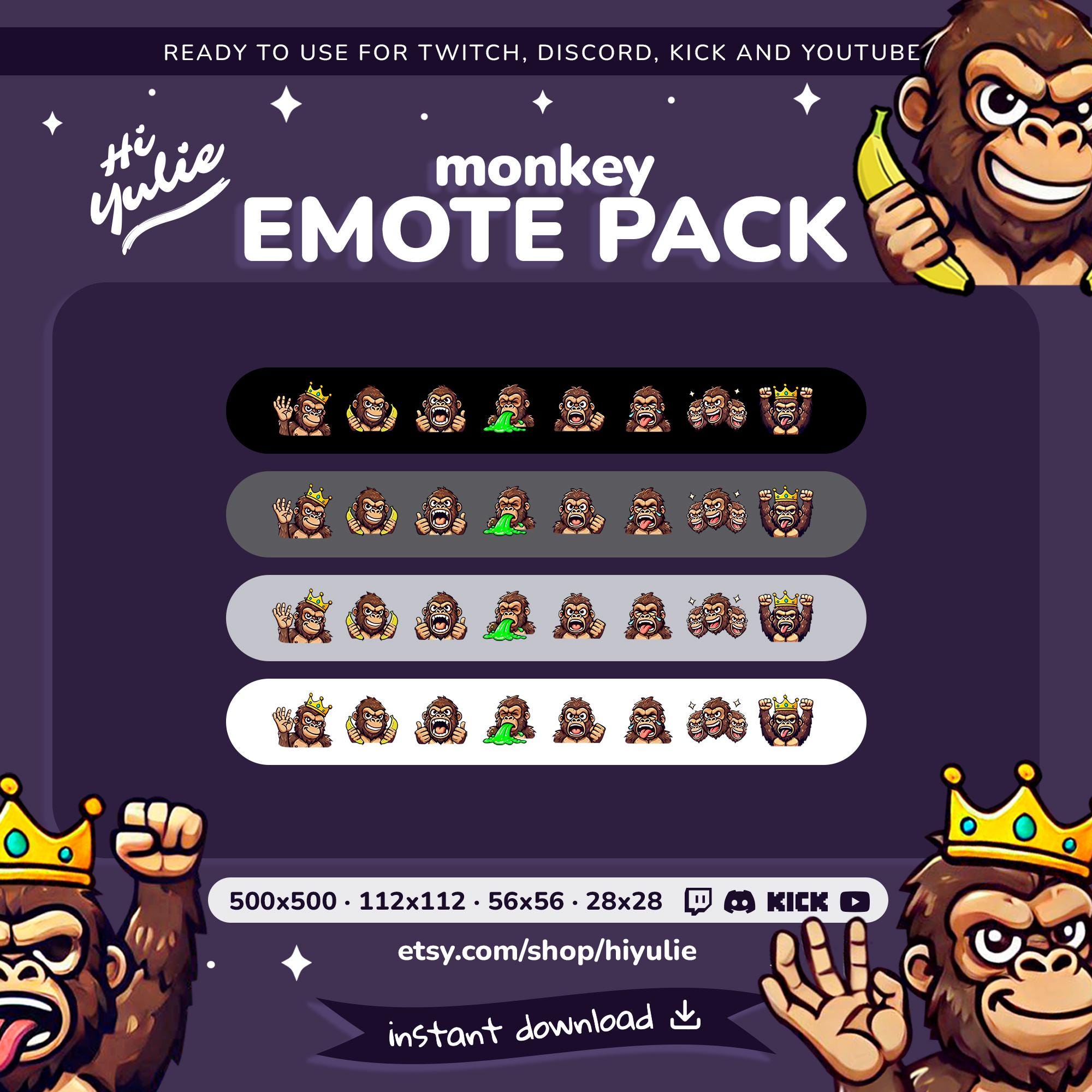 MONKEY KING EMOTES - Twitch, Discord, Youtube Streaming - Monkey ...