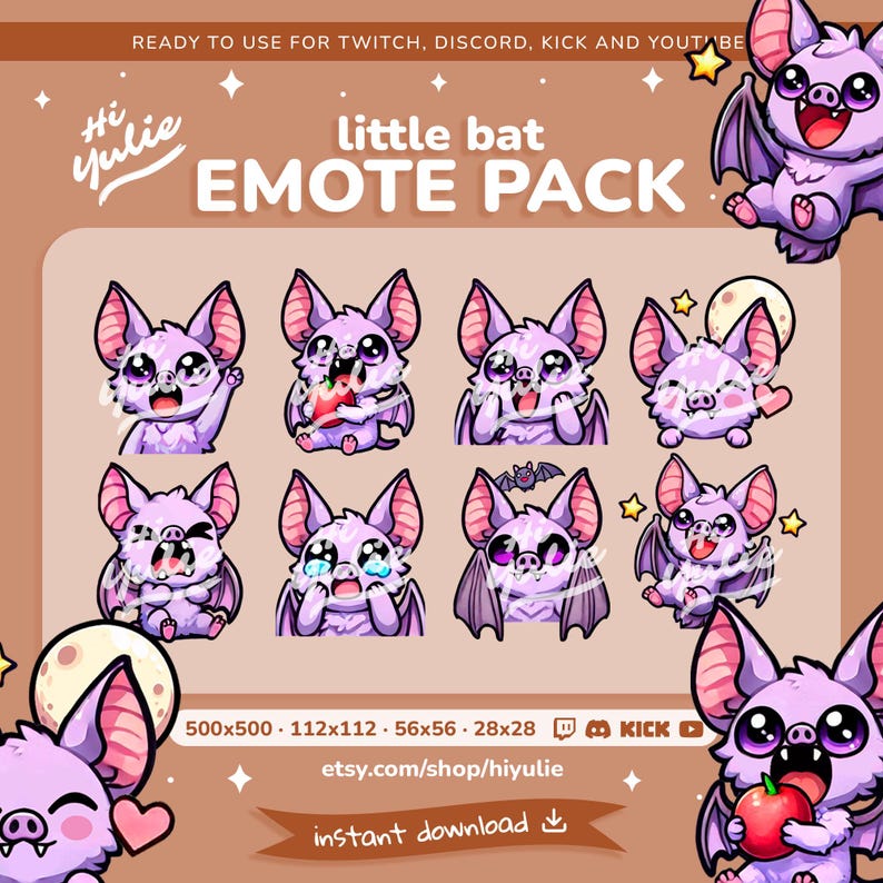 BAT EMOTES for Twitch, Discord, Kick, and Youtube Streaming - Etsy