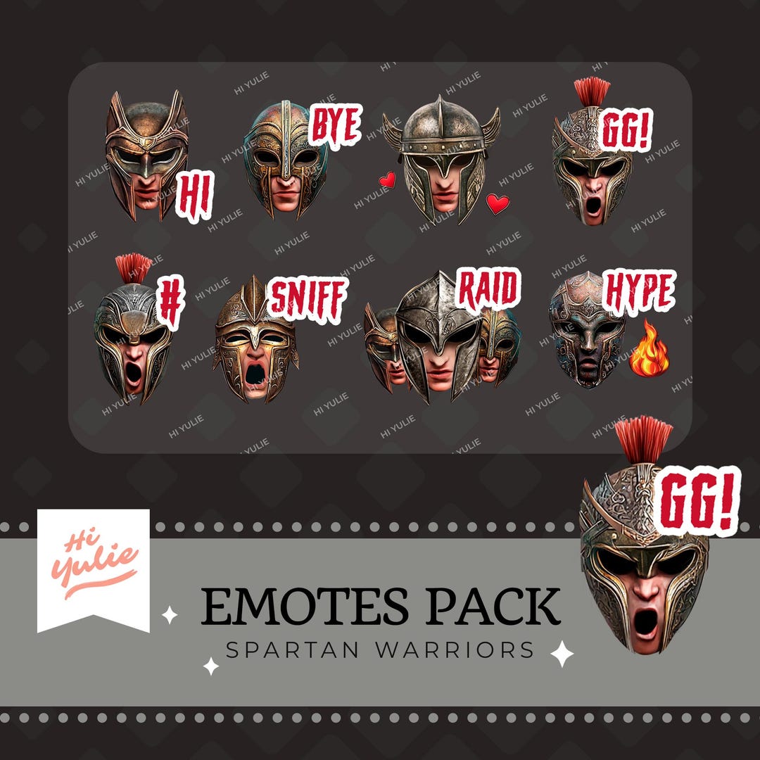 SPARTAN WARRIORS EMOTES Twitch, Discord, Youtube Streaming Emote Pack ...