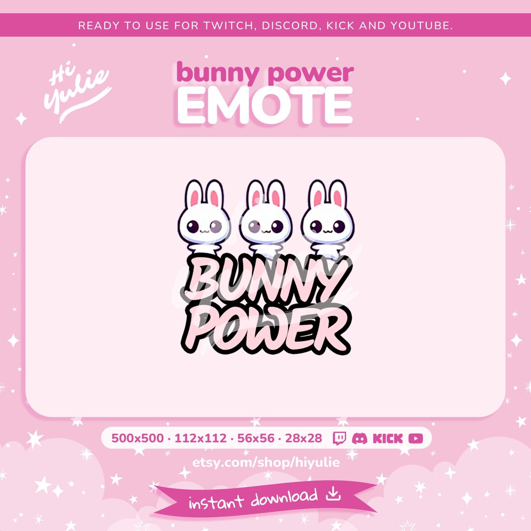 Bunny Power Emote for Twitch, Discord, Kick and Youtube (digital ...