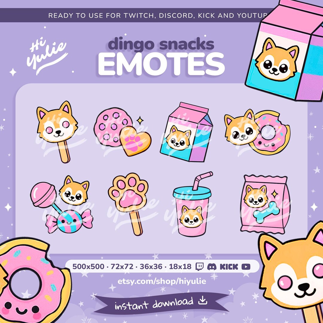 Pet Snacks Badges for Twitch, Discord, Kick and Youtube, Cute Kawaii ...
