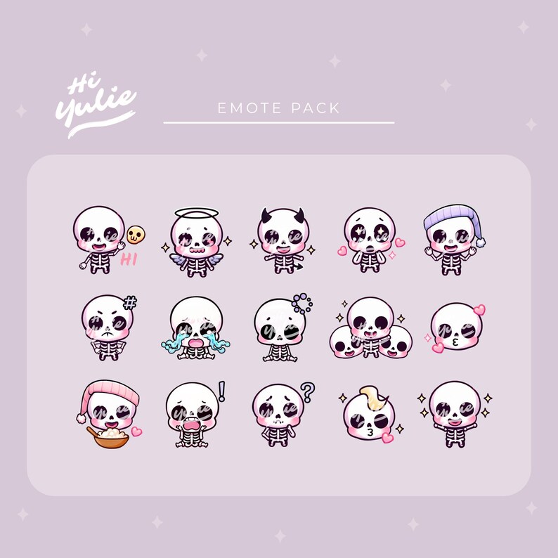 SKELETON Emotes Twitch, Discord, Youtube Streaming Emotes Pack ...