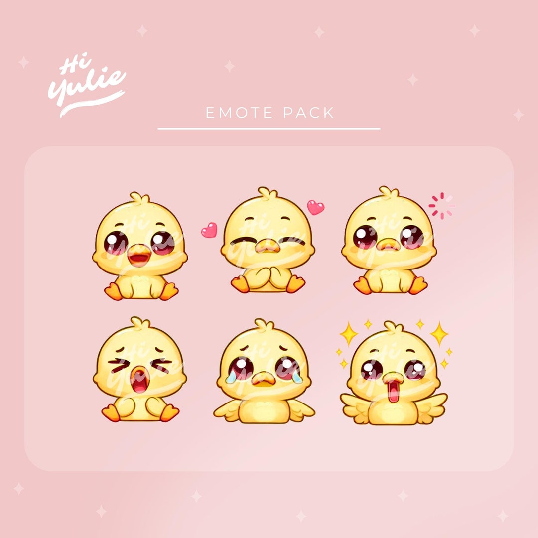 YELLOW DUCK Emotes Twitch, Discord, Youtube Streaming Emote Pack Cute ...