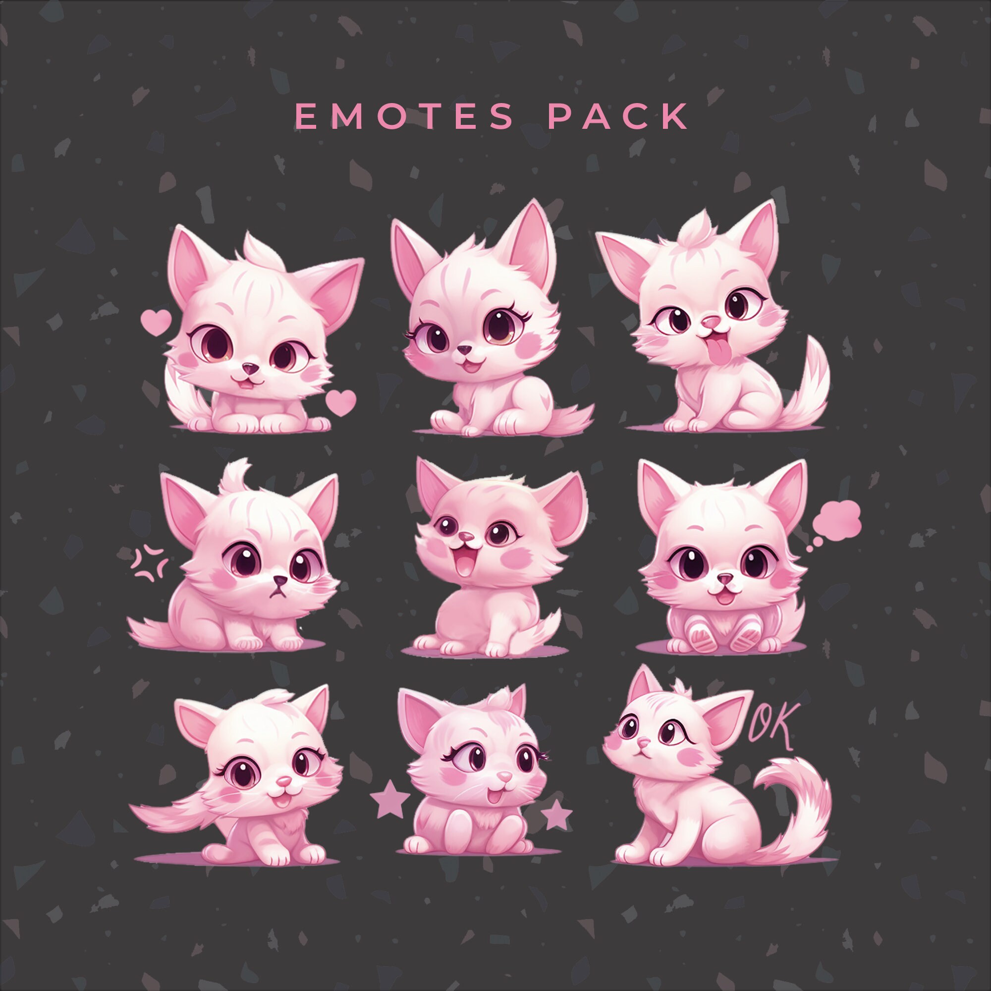 BARBIE'S KITTEN EMOTES 9 / Soft Cute Pink Baby Cat / Twitch / Discord ...