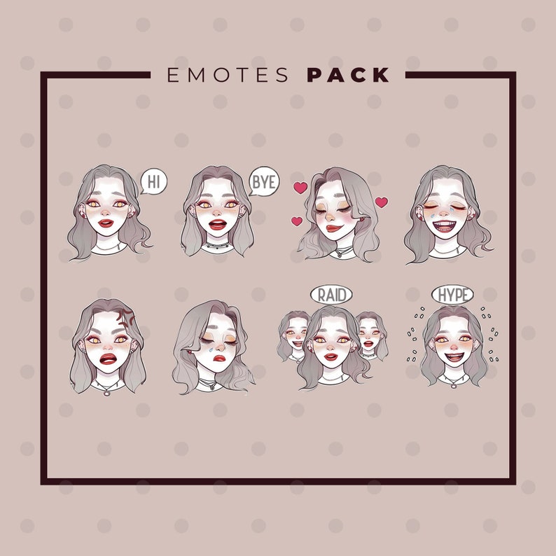 AESTHETIC GIRL EMOTES 8 / Modern Girl / Twitch / Discord / Youtube ...