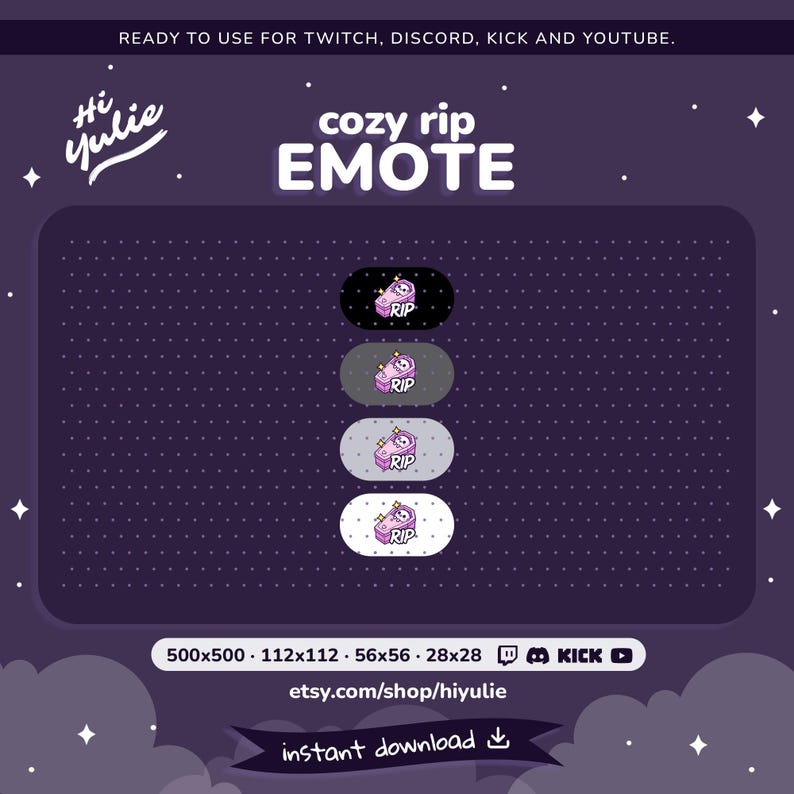 RIP Emote for Twitch, Discord, Kick and Youtube, Funny Spooky Emote ...