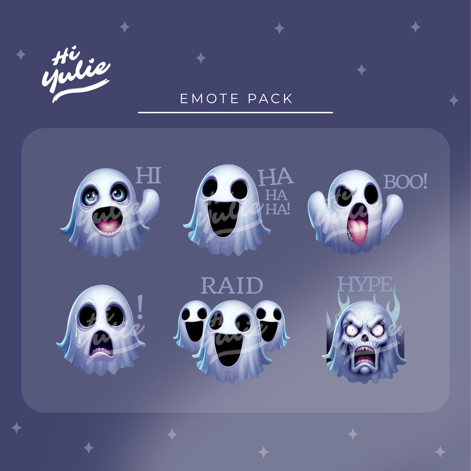 GHOST EMOTES Twitch, Discord, Youtube Streaming Emotes Pack Spooky ...