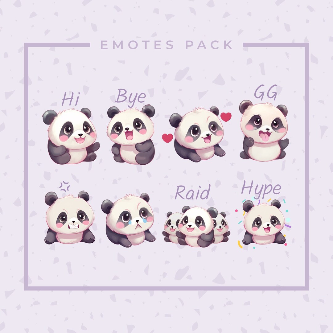 PANDA EMOTES 8 / Cute Panda / Twitch / Discord / Youtube / Streaming ...