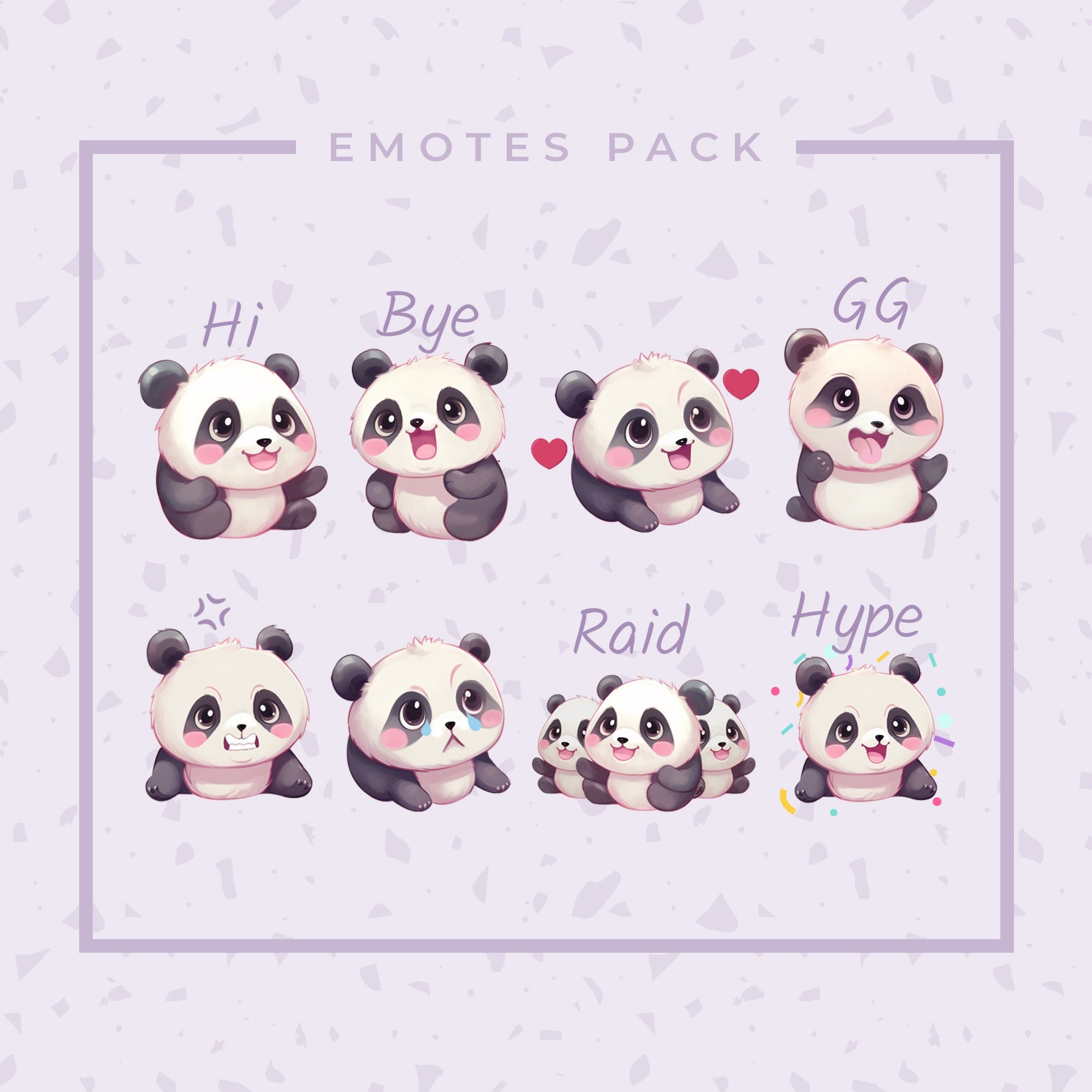 PANDA EMOTES 8 / Cute Panda / Twitch / Discord / Youtube / Streaming ...