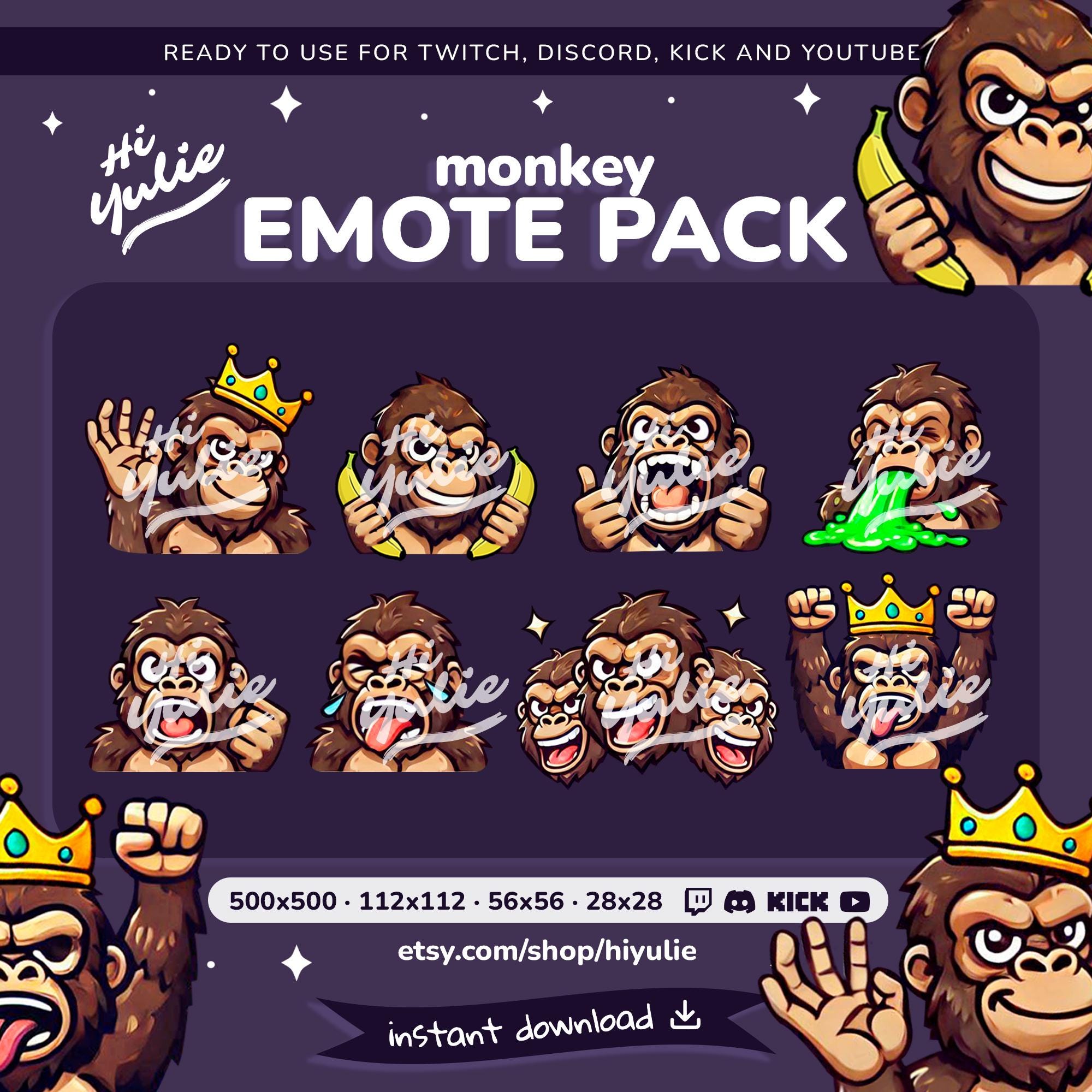 MONKEY KING EMOTES - Twitch, Discord, Youtube Streaming - Monkey ...