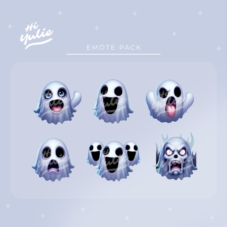 GHOST EMOTES Twitch, Discord, Youtube Streaming Emotes Pack Spooky ...