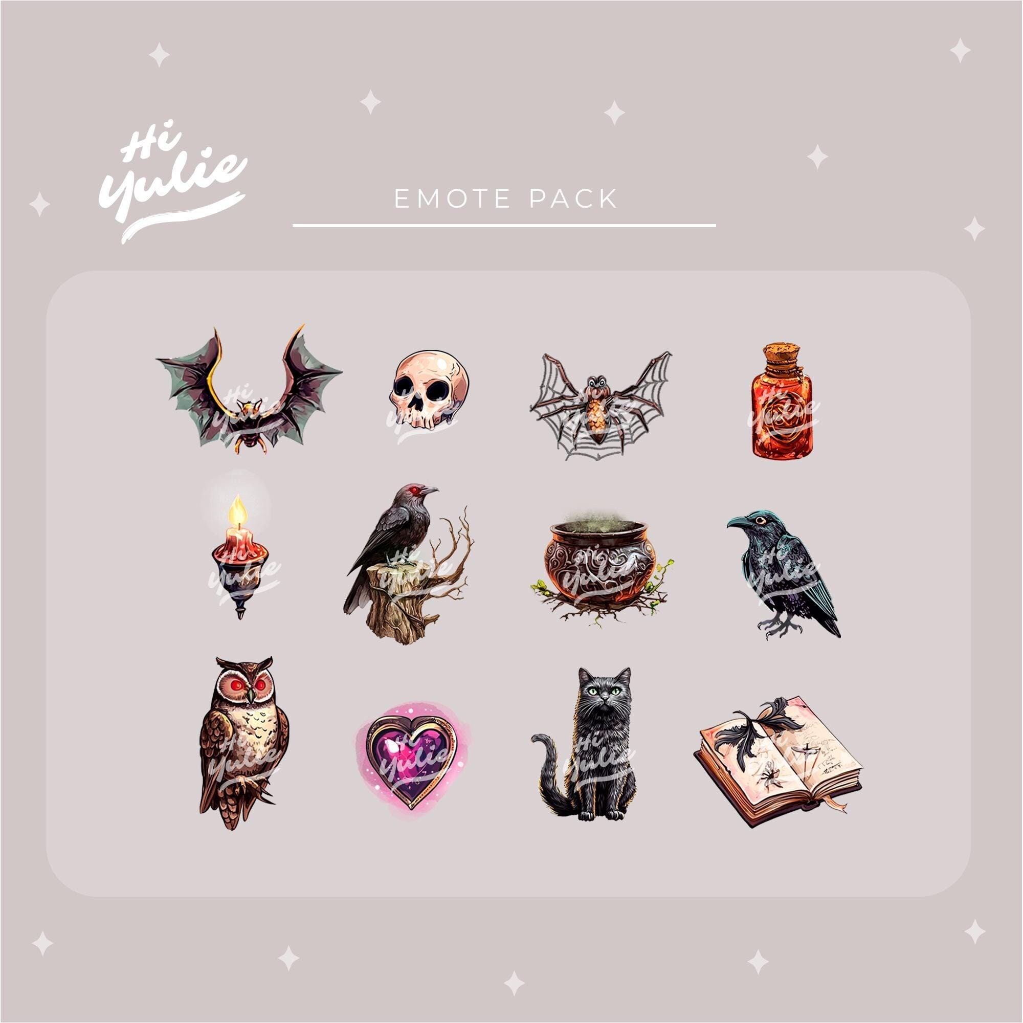 MYSTIC ELEMENTS EMOTES Twitch, Discord, Youtube Streaming Emotes Pack ...