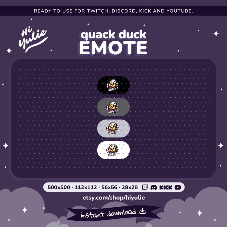 Quack Duck Skeleton Emote for Twitch, Discord, Kick, Youtube (digital ...
