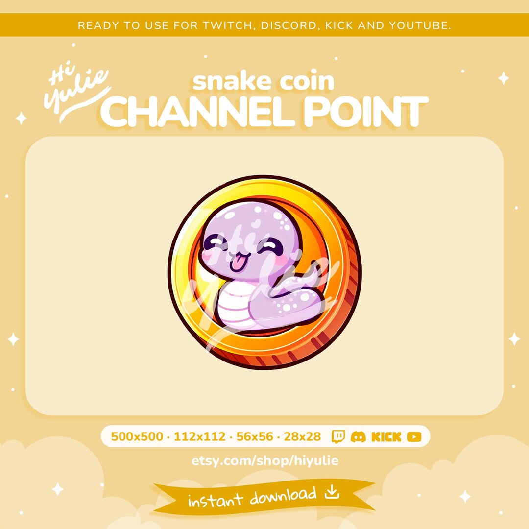 Snake Coin Channel Point for Twitch, Discord, Kick and Youtube, Coin ...
