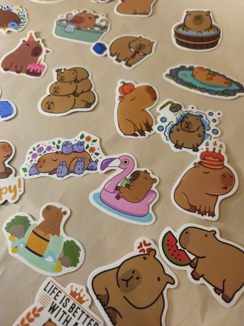 Capybara Vinyl Set (10) Journal, Laptop, Scrapbook Decor Gift for ...