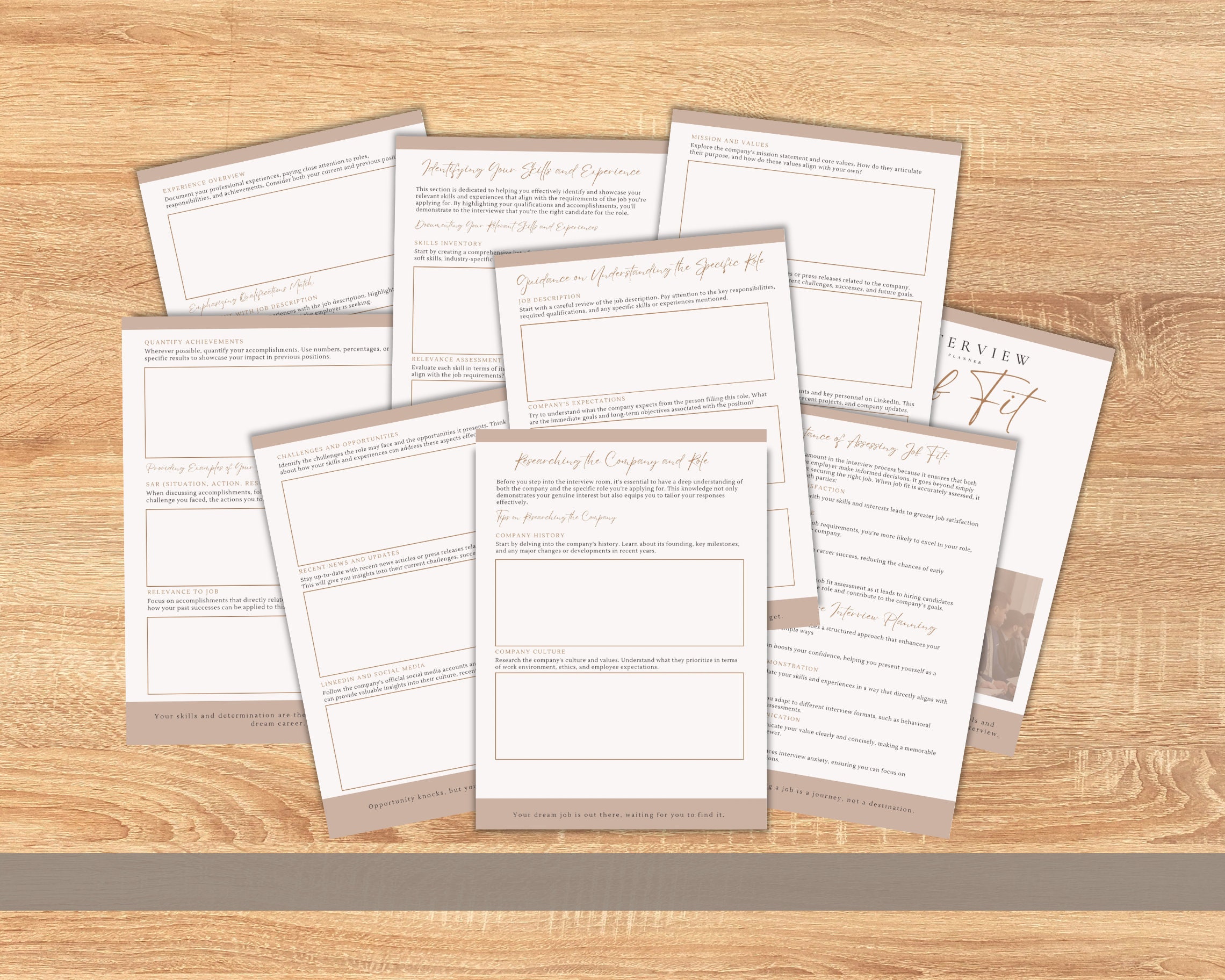 Interview Planner | Assessing Job Fit | Job Application Planner | Dream ...