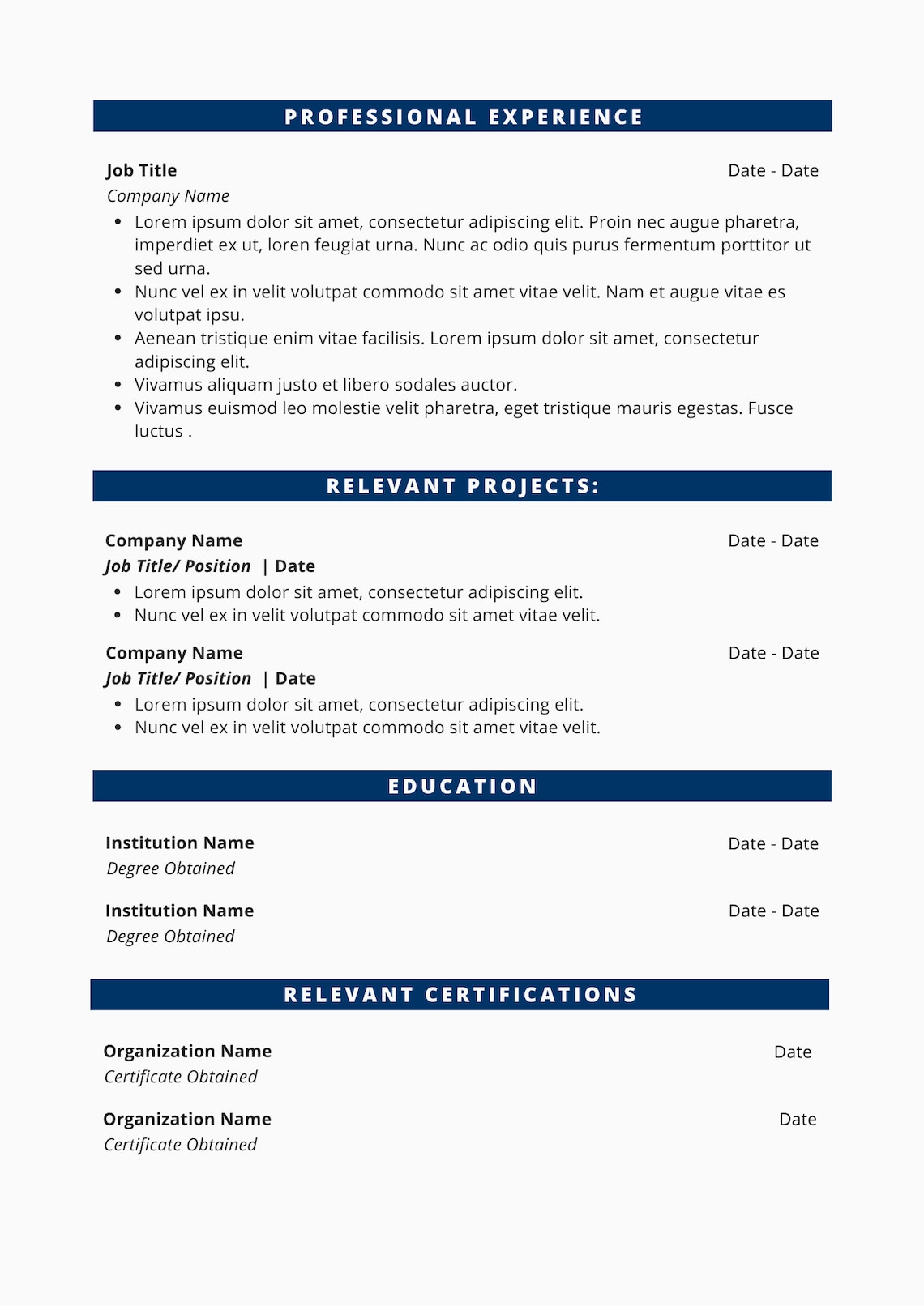 Professional Resume Template ATS Friendly Resume Template and Cover ...