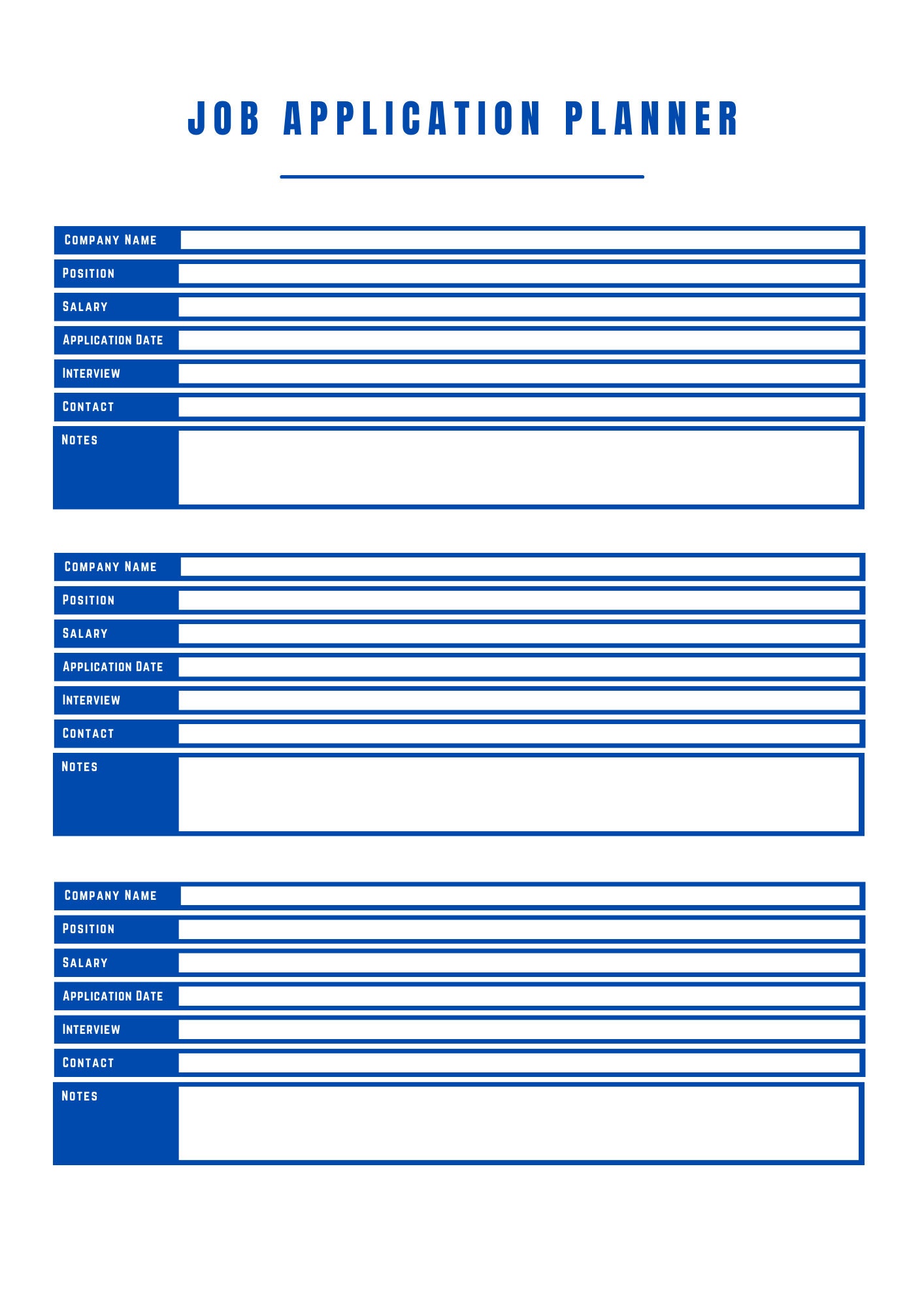 Job Application Tracker Printable PDF Interview Log Job Application ...