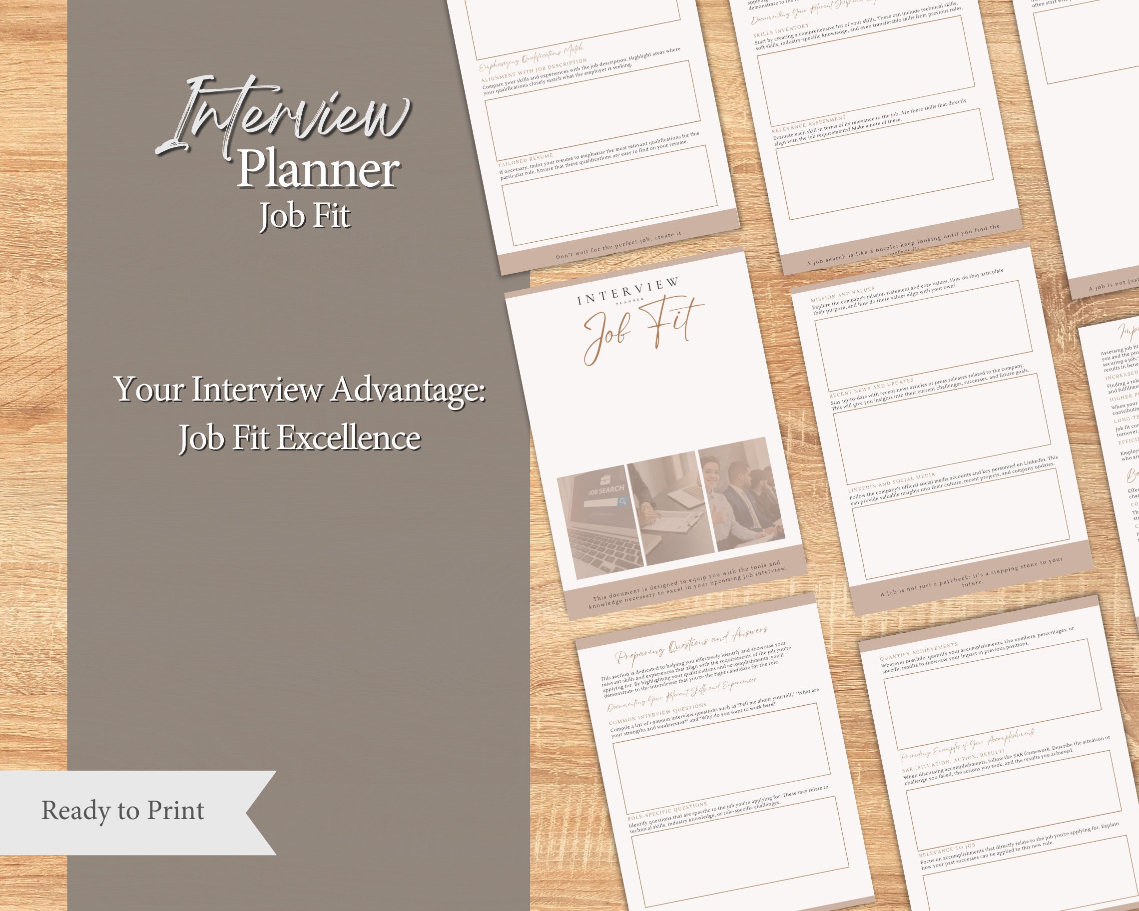 Interview Planner | Assessing Job Fit | Job Application Planner | Dream ...