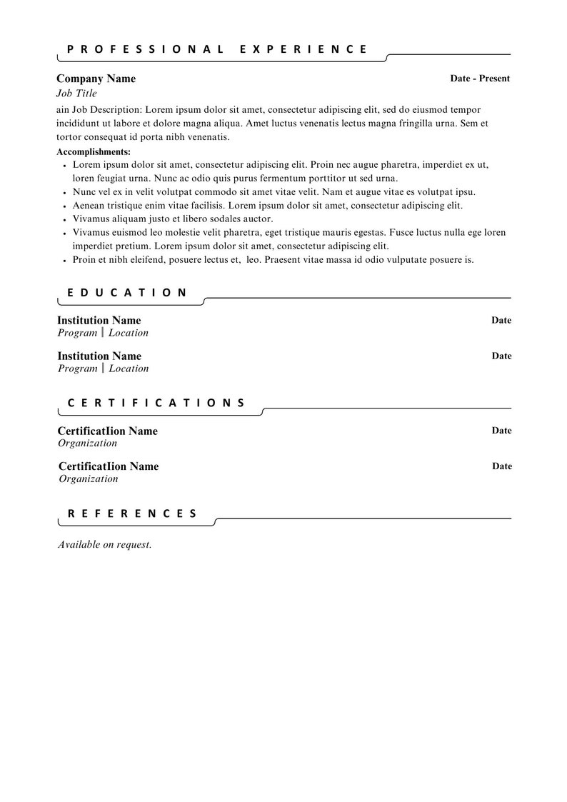 ATS Friendly Resume Template | Resume Template ATS Friendly | One ...