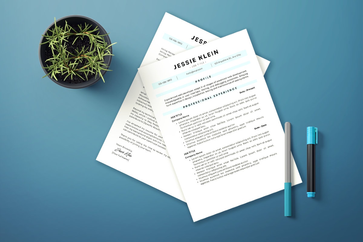 Resume Template Simple Modern Cover Letter ATS Resume ATS - Etsy