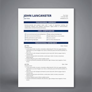 Professional Resume Template ATS Friendly Resume Template and - Etsy