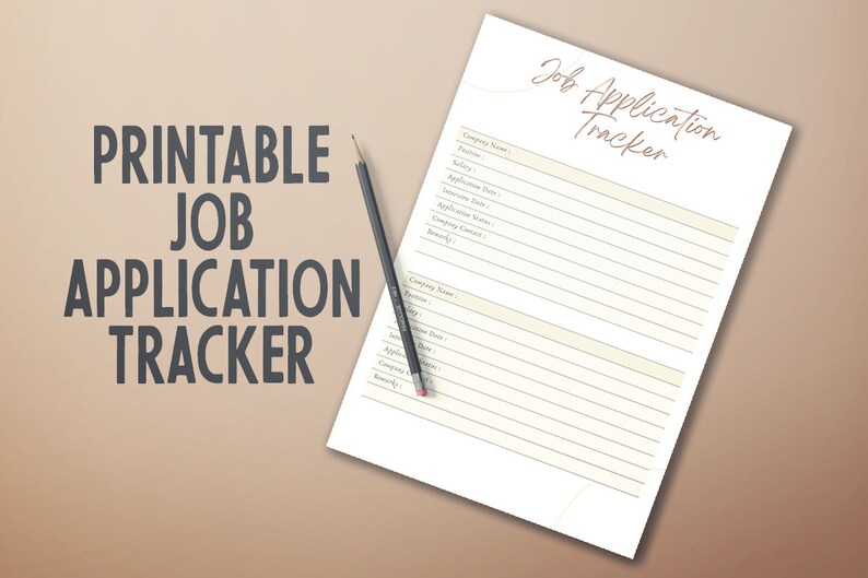 Printable Career Tracker Template PDF Format With Interview Log, Job ...