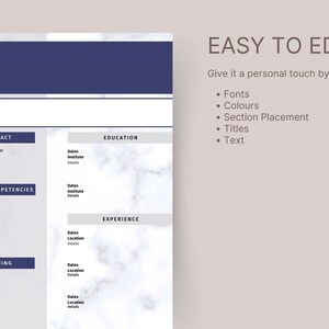 Resume Template | CV Template | Professional Resume Template for Canva ...