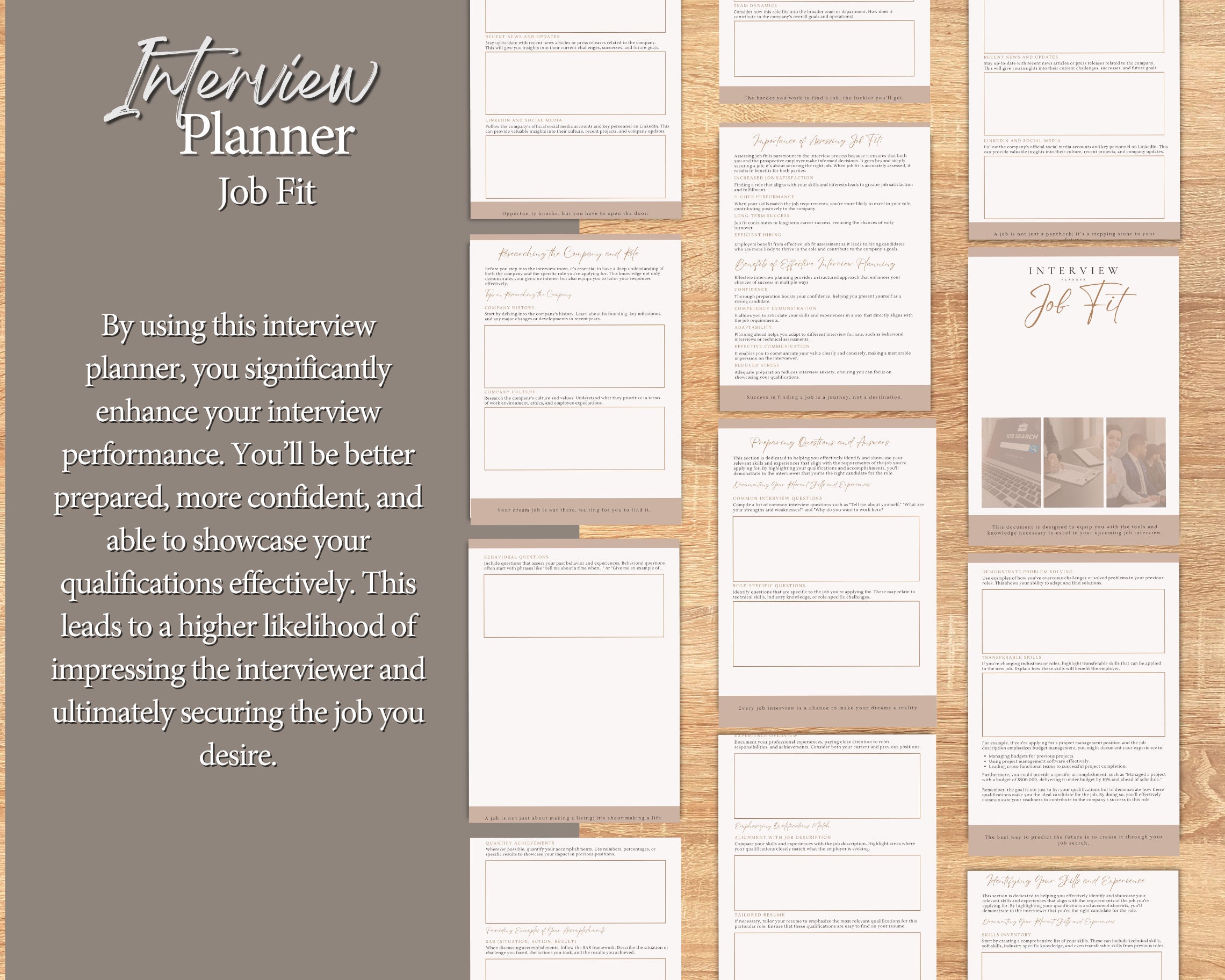Interview Planner | Assessing Job Fit | Job Application Planner | Dream ...