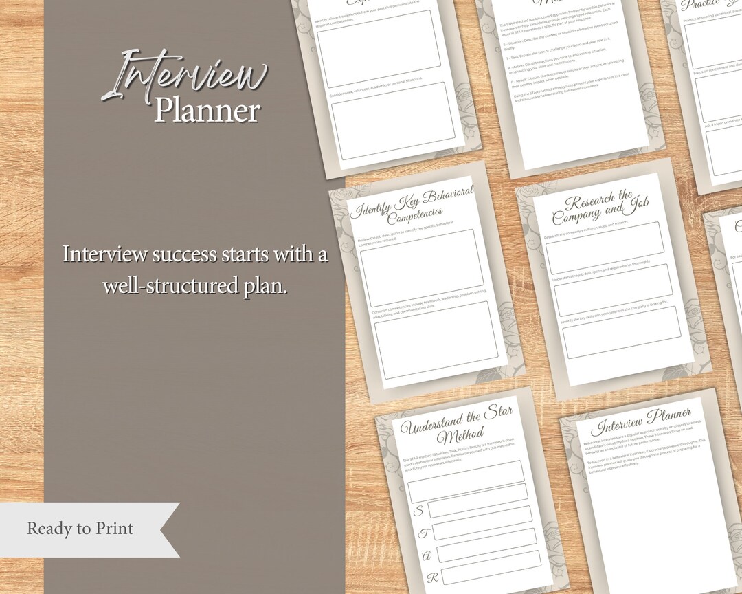 Interview Planner | Behavioral Interview Planner | Job Application ...