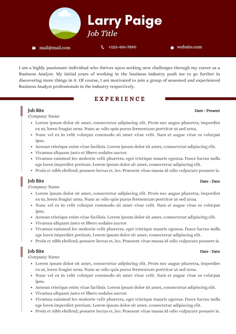 Resume Template ATS Resume Template Two Page ATS Resume Cover - Etsy