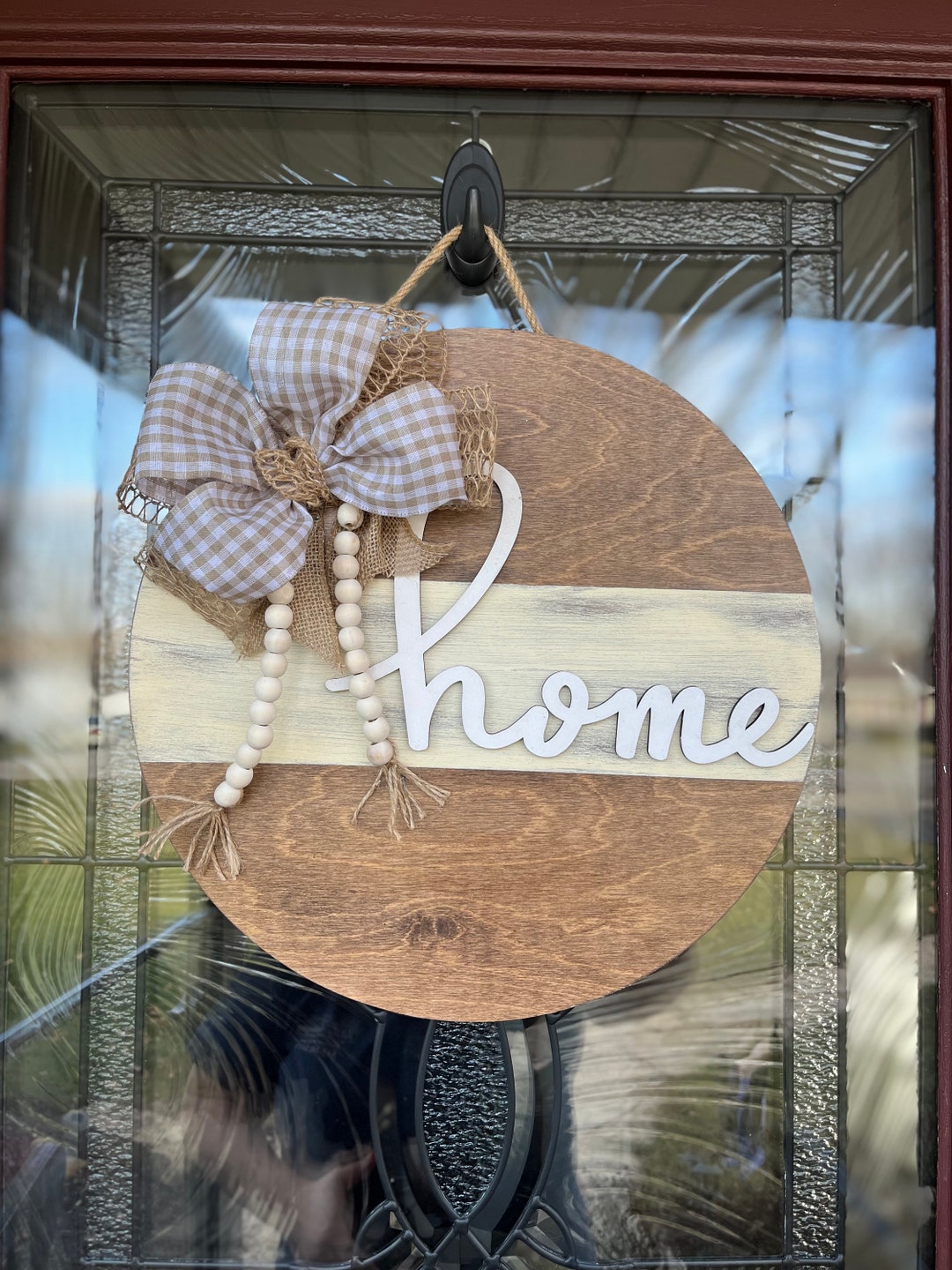 Home, Wooden Front Door Sign - Etsy