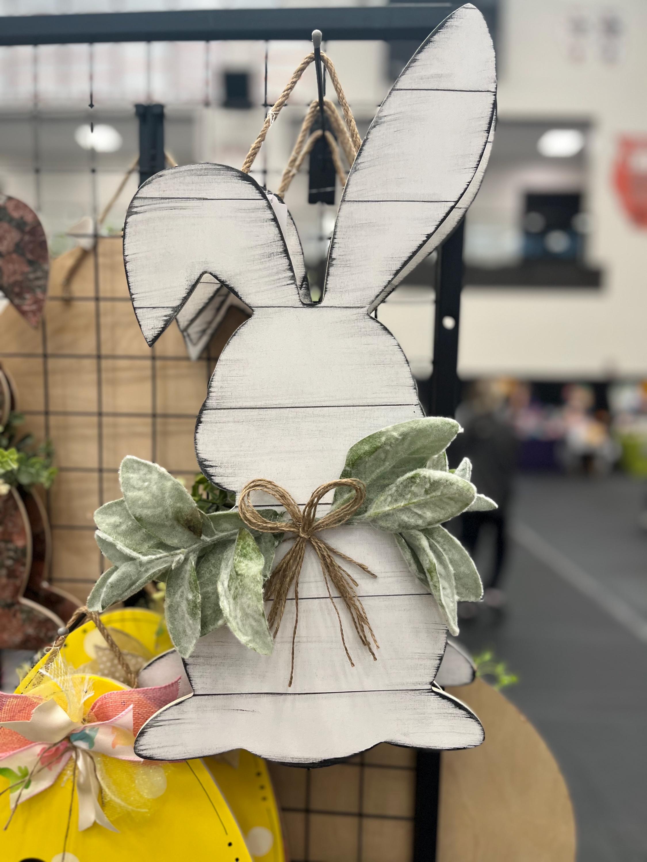 Easter Bunny Shaped Wooden Door Sign - Etsy