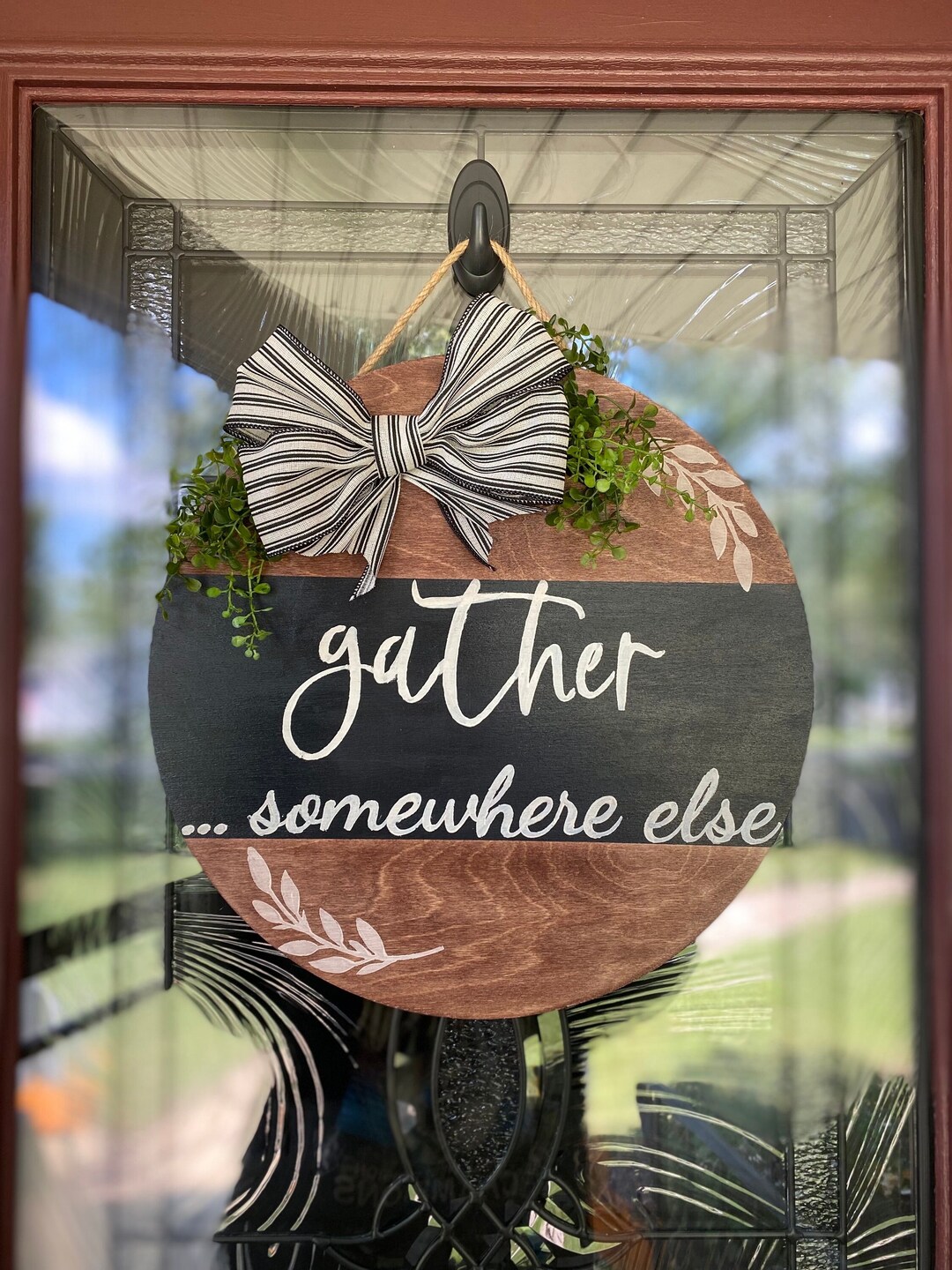 Gather…somewhere Else, Welcome Door Sign/door Hanger - Etsy